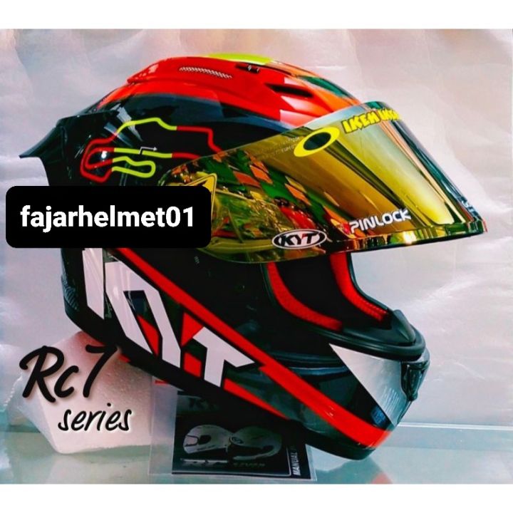 Helm Full Face KYT RC Seven Spain Black Paket Ganteng Original | Lazada ...