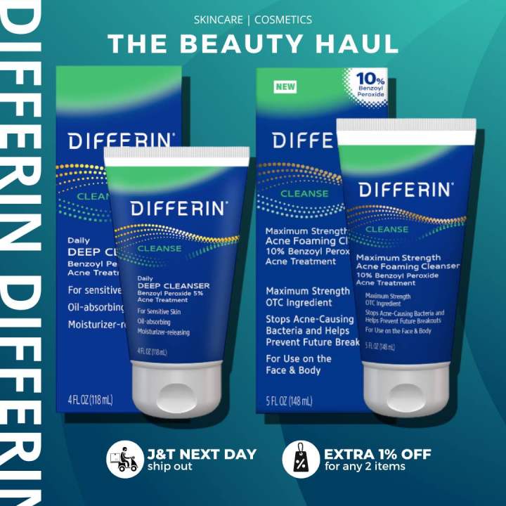 Differin Acne Face Wash 5% Benzoyl Peroxide | 10% Benzoyl Peroxide Acne ...
