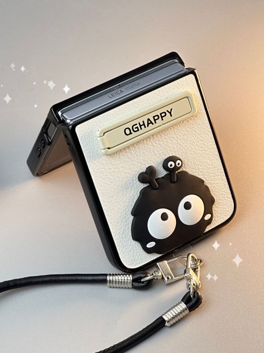 เคสโทรศัพท์มือถือแบบพับได้สำหรับ Honor VFlip2 Samsung ZFlip7 Huawei PuraX Pocket2 ลายหนังสำหรับ ...