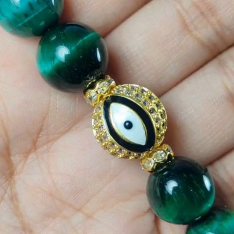 Green Tiger Eye stone premium quality with Anti Evil Eye "Nazar ...