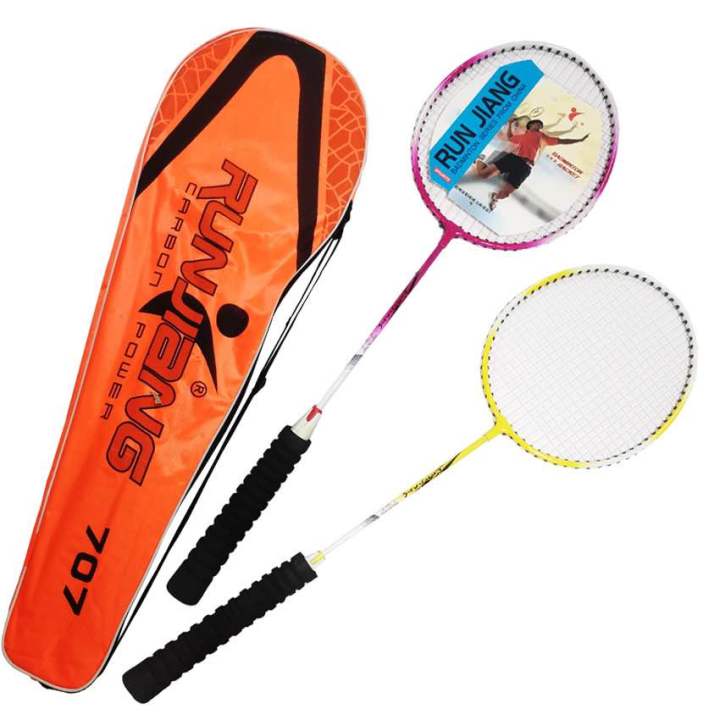 1 Pair Badminton Racket Raketa With Bag Runjiang Carbon Power | Lazada PH