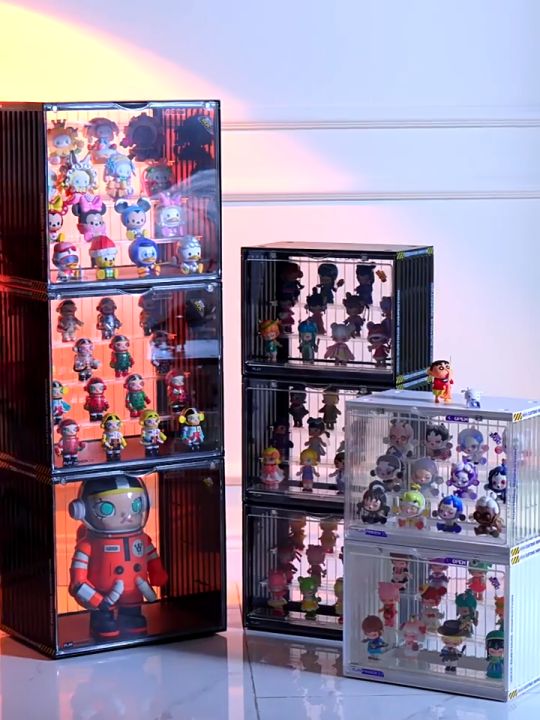 Acrylic PopMart Display Box With Step Multi-Tier Stackable Labubu Doll ...