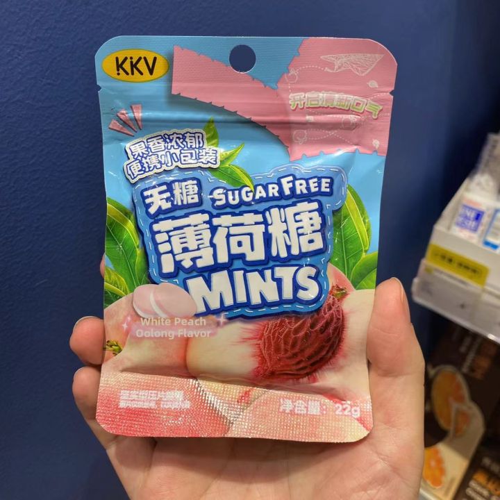 Portable KKV Fruit Flavor Intense Mint Candy Small Packaged Sugar Free ...