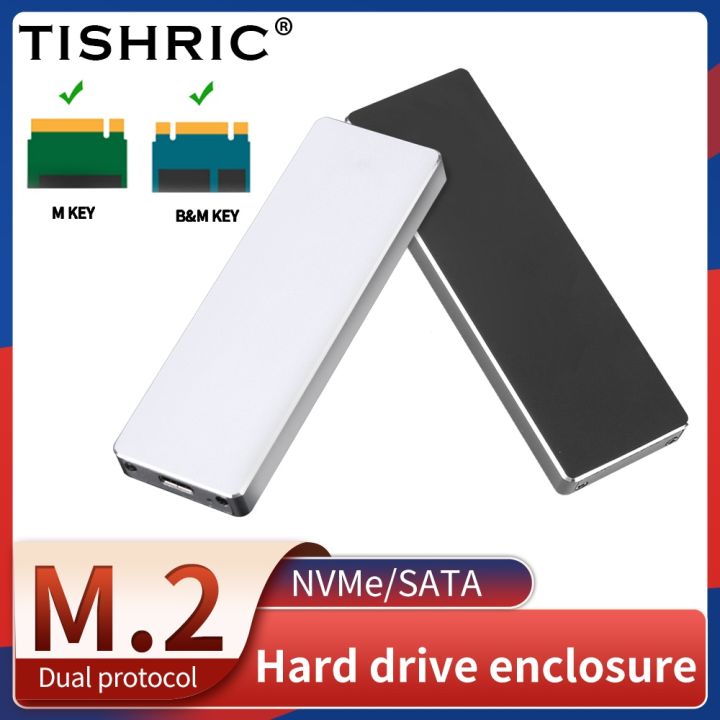 TISHRIC Support Dual Protocol M2 NVME NGFF SATA SSD Aluminum Alloy External Hd Case NVME SSD to ...