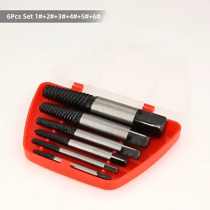 Screw Bolt Extractor 6Pcs SCREW EXTRACTOR SET Hand Tap Drill Set Screw ...
