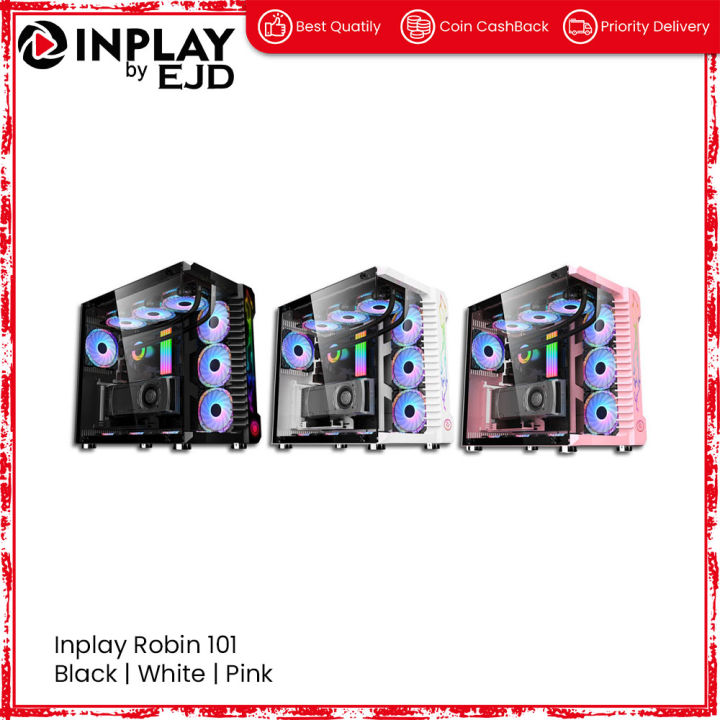 Inplay Robin 101 | White | White Transparent Design ATX Gaming Case ...