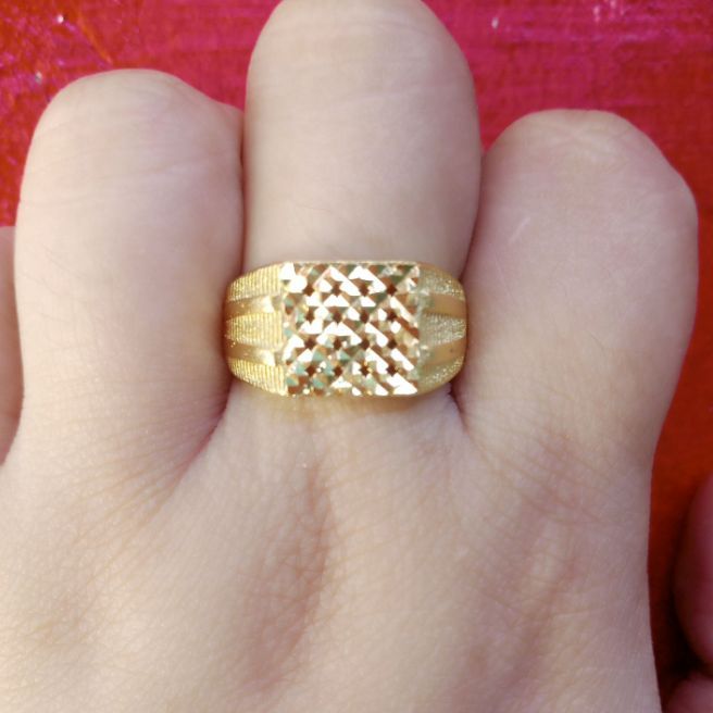10k us gold men's ring non tarnish not faded (50) | Lazada PH