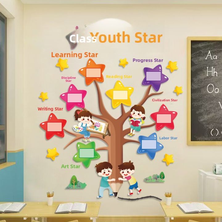 Classroom Star Wall Decals School Classroom Motivational Quotes ...