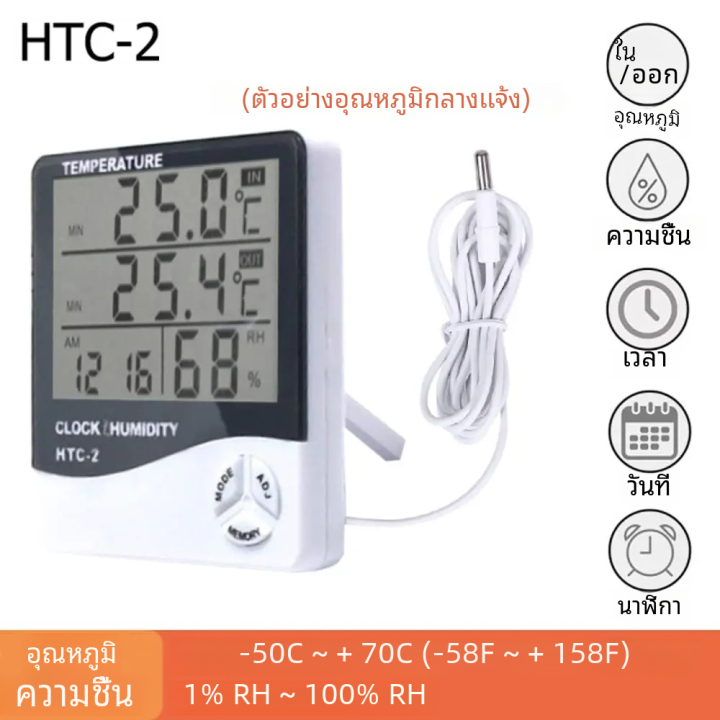 ดิจิตอลอิเล็กทรอนิกส์ LCD HTC-1 HTC-2ตัววัดอุณหภูมิความชื้นเครื่องวัดอุณหภูมิที่บ้านเครื่องวัด ...