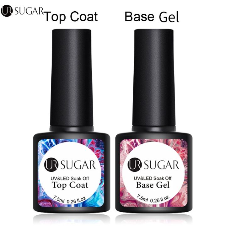 UR SUGAR Gel Polish Base Coat Top Coat UV Nail Soak Off Gel Primer Long Lasting Polish 2Pcs/Lot ...