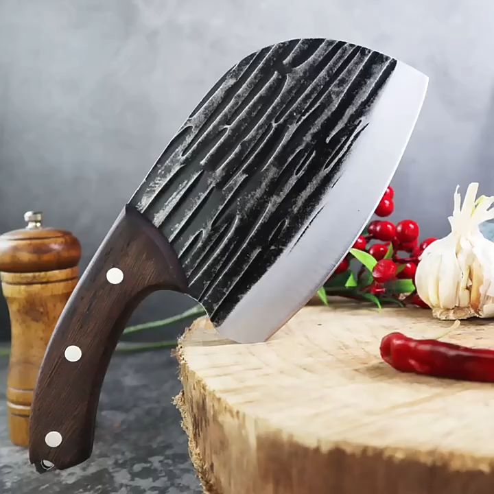 Hand-forged round head slicing knife Longquan kitchen knife fish belly ...