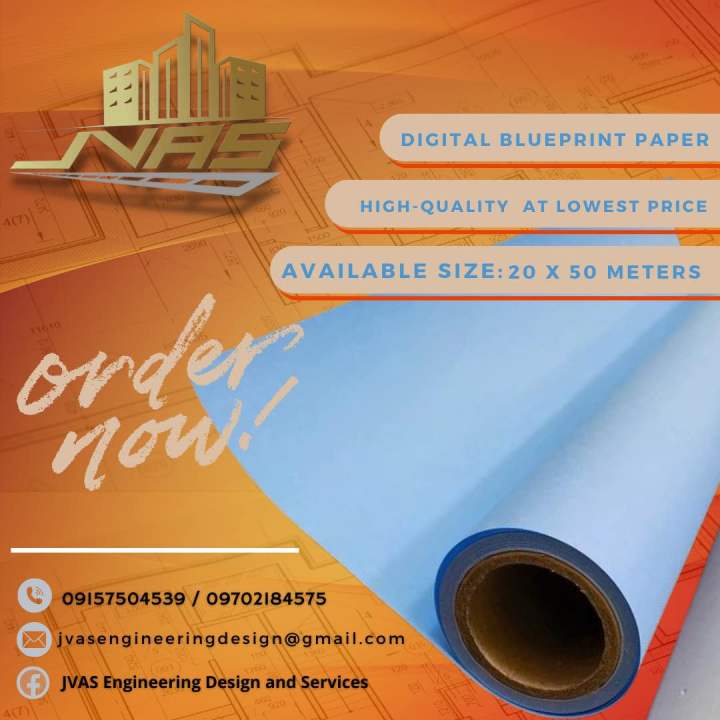 Blue Paper 20 inch x 50 meters Roll 2 inch core 80/85 gsm (DUAL SIDE ...