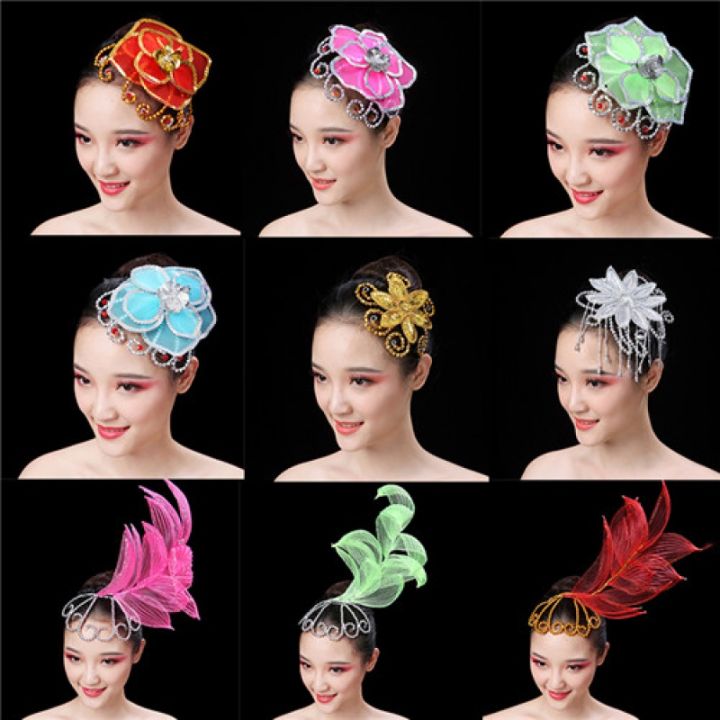 Dance Headwear Sparkling Performance Stage Show Opening Dance Ethnic ...