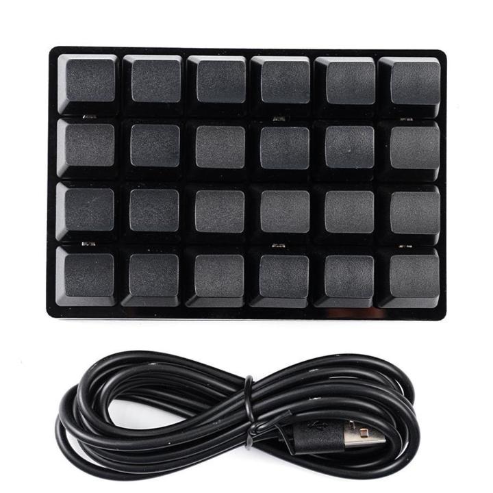Mini Black 24 Keys Custom Mechanical Keyboard 16 Keys Programmable ...
