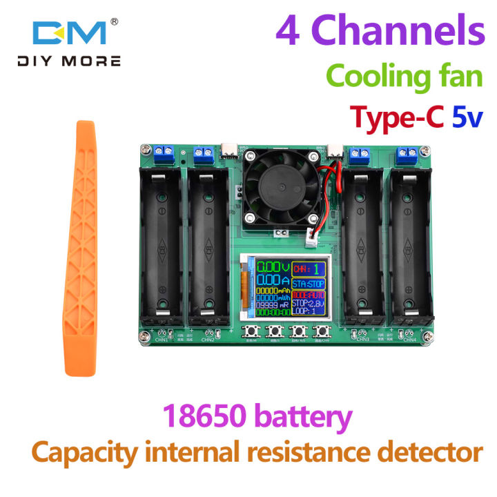 Diymore 4-channel 18650 Battery Capacity Internal Resistance Tester ...