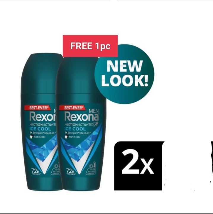 BUY1 FREE1 REXONA MEN ICE COOL ROLL ON DEODORANT 45ml | Lazada PH
