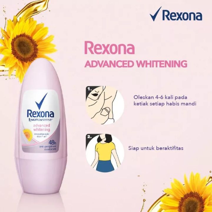 REXONA women deodorant anti perspirant roll on adcanced whitening 45 ml - rexona matahari ...