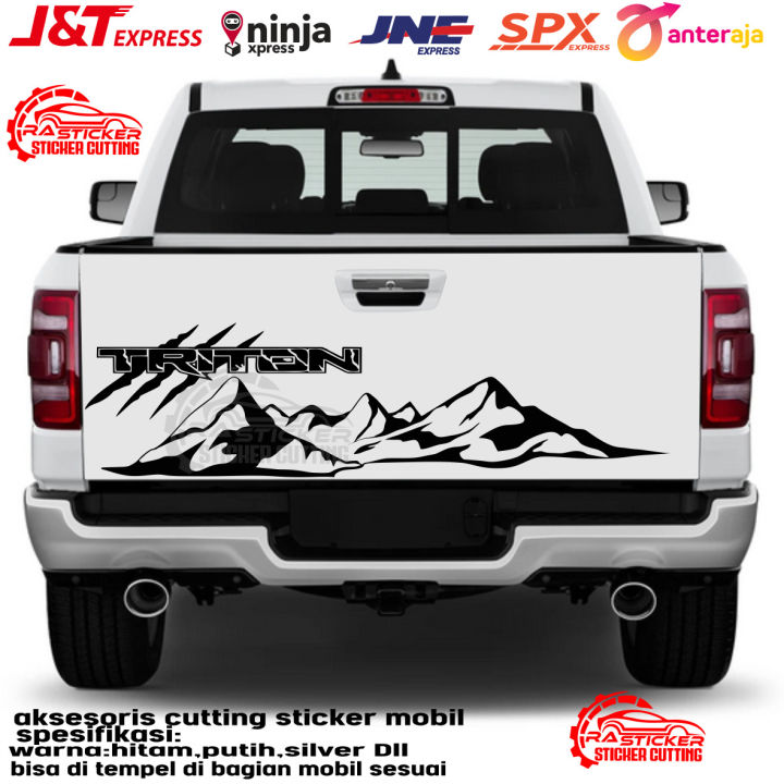 Stiker cutting sticker mobil triton ranger 4x4 d,max motif gunung vinil ...