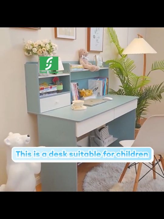 100/120CM Kid Student Study Desk With Book Shelf Computer Table Home ...