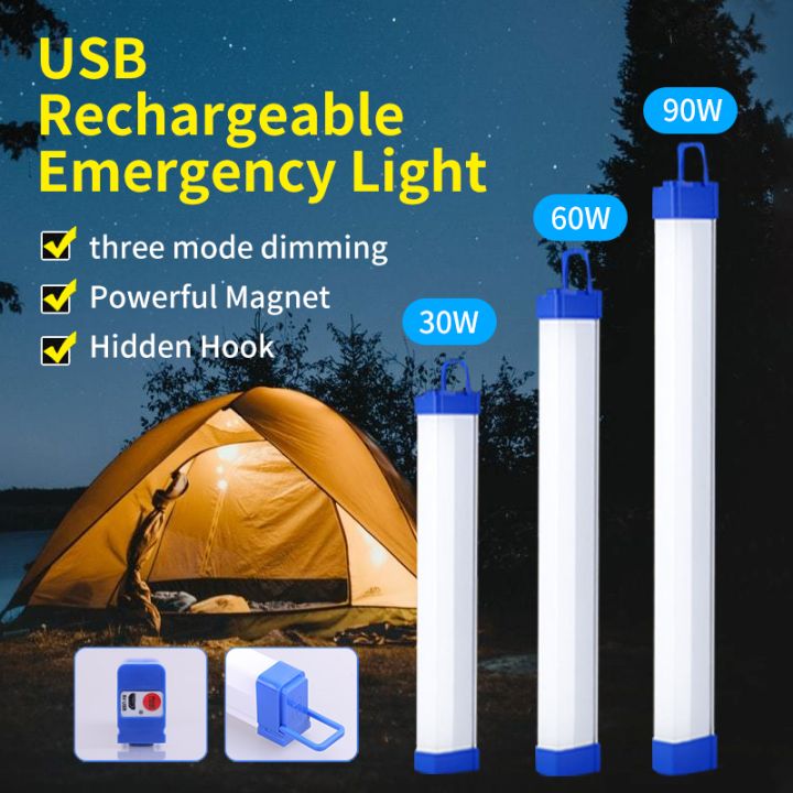 LIKHA 3 Modes Rechargeable Light LED Energy Saving USB Emergency Light 30W 60W 90W T5 Magnetic ...