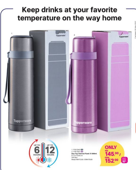 (Readystok) Thermal flusk tupperware | Lazada