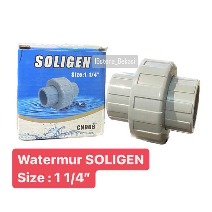 Watermur PVC SOLIGEN 11/4”Watermur Pompa Plastik Union Fitting 1 1:4 ...