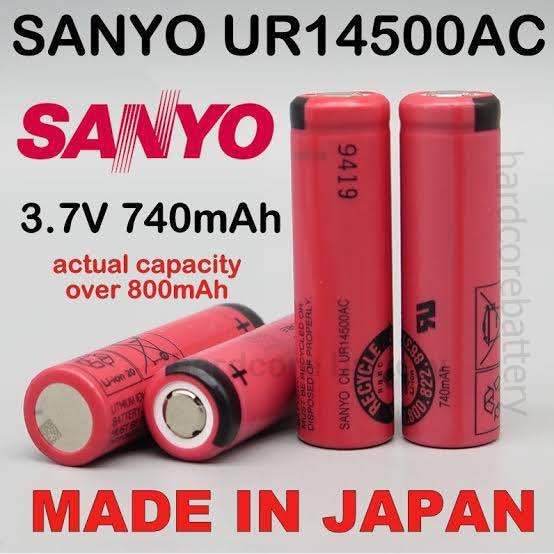 แบตเตอรี่ลิเธียม 14500 3.7V SANYO UR14500AC Made in Japan แท้ 100% ...