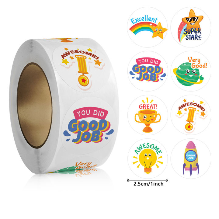 100-500pcs Teacher Reward Sticker Motivational Phrases Stickers for ...