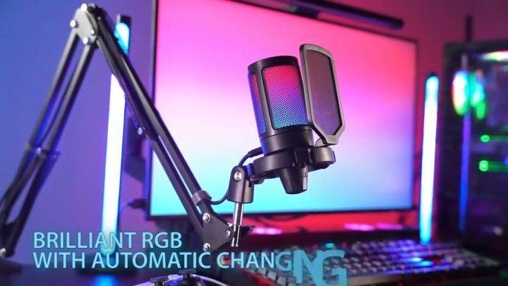 Me6D RGB USB Microphone Zero latency listenin One key mute Microphone ...