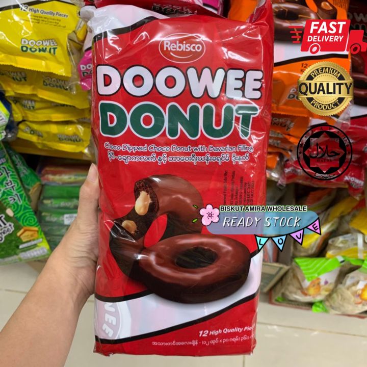 READY STOCK -【30g x 12 pcs 】Rebisco Doowee Donut Choco /Strawberry ...
