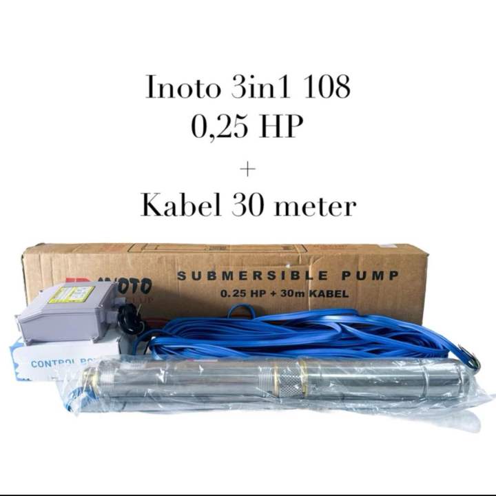 INOTO 3in 108 0,25Hp + Kabel 30 meter / Pompa Air Submersible / 75QJD ...