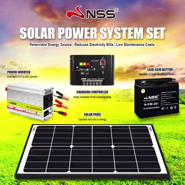 Nss 4 in 1 solar panel complete set with solar panel, solar battery ...