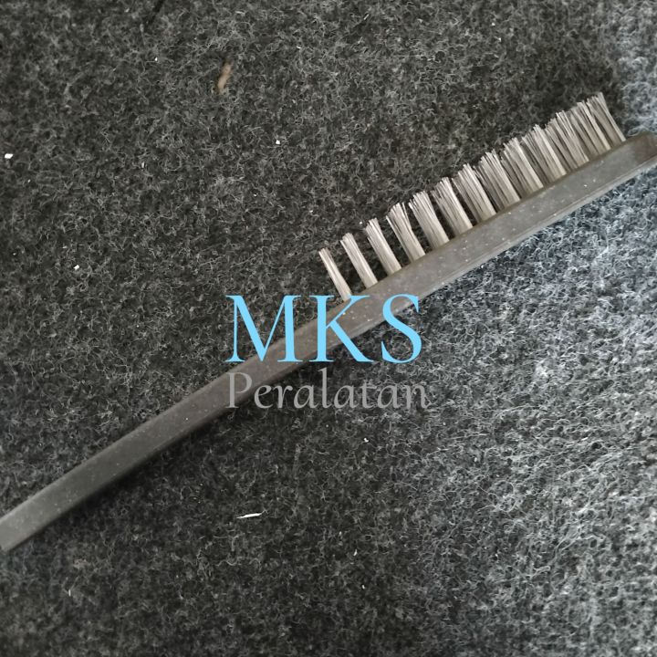 sikat kawat baja gagang plastik wire brush PVC 4 baris | Lazada Indonesia