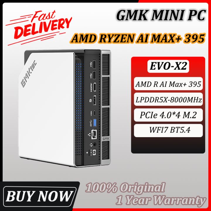 GMK EVO X2 MINI PC AMD Ryzen AI Max+ 395 LPDDR5X 8000MHz PCIe 4.0 Windows 11 Pro WIFI7 BT5.2 ...
