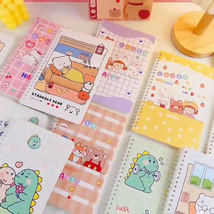 A5 Cute Cartoon Style Coil Notepad Flip Spiral Notebook Ins Style ...