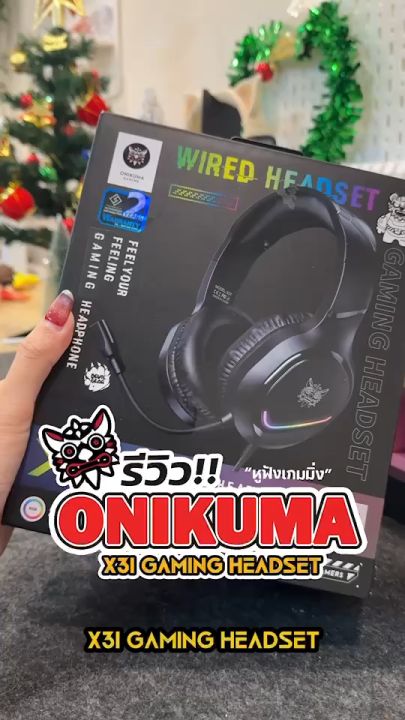 Onikuma X31 Gaming Headset หูฟังแบบมีสาย ไดร์เวอร์ลำโพงขนาด 50 มม. มีไฟ ...