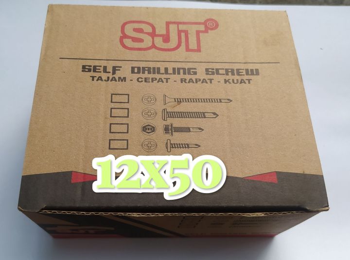 Baut Roofing / Baut baja ringan / Drilling 12x50 (putih) 1DOS | Lazada ...