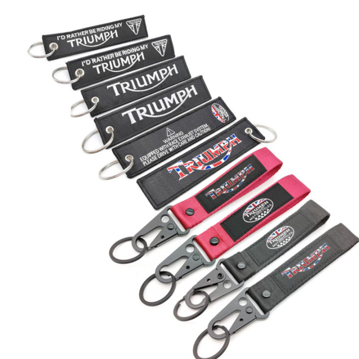 1 PC Triumph Motorcycle Keychain Olecranon Key chains Embroidery Key ...