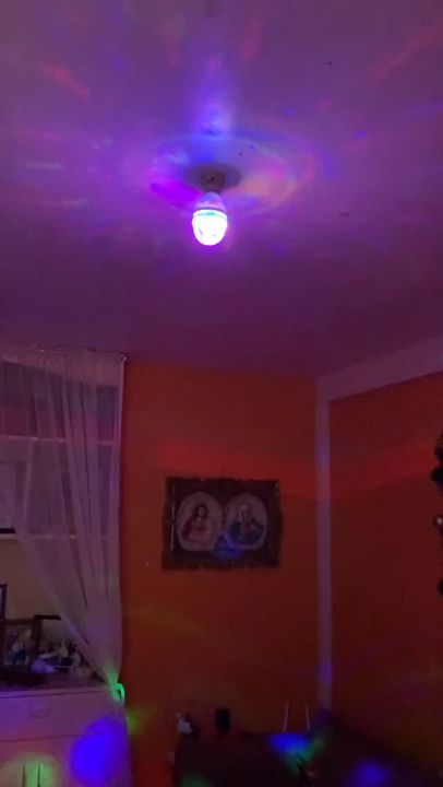 E27 3W Colorful Rotating LED Stage Lamp Double-sided cove Magic Crystal ...