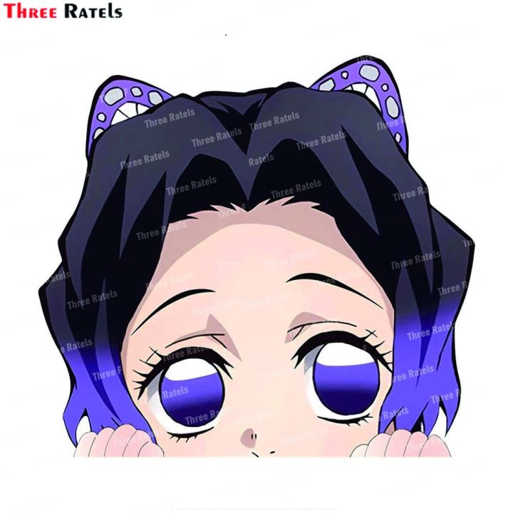 Three Ratels Anime for Demon Slayer Kochou Shinobu Peeking Car Sticker ...