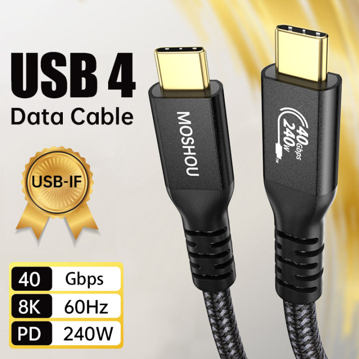 Moshou 240W USB C TO USB C CABLE 40 Gbps การถ่ายโอนข้อมูล Type C ไปยัง ...