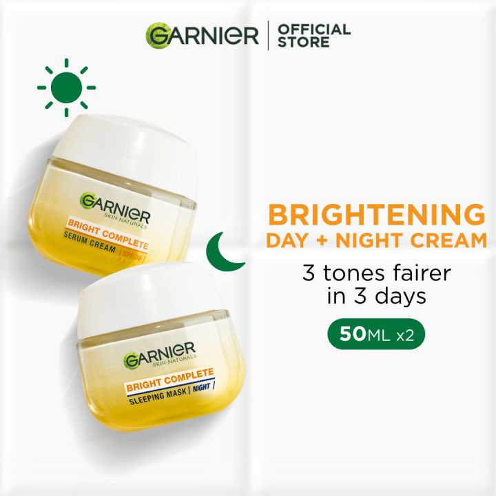 Garnier Bright Complete Day Cream & Night Cream 50ml (Skincare Set ...