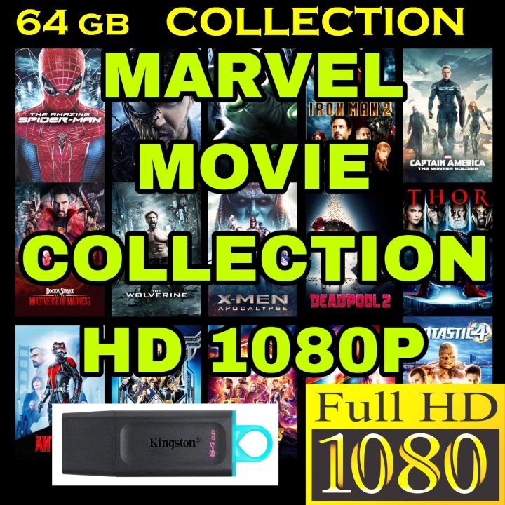 Usb Flashdrive With Marvel Movie Collection HD 1080p In USB 64gb ...