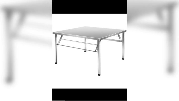 B2 Kitchen Stainless Steel Folding Table Study Table Stall Small Square ...