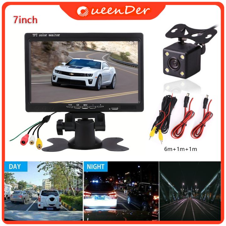 QueenDer 7" Car TFT LCD Screen Monitor Rear View Reversing Backup ...