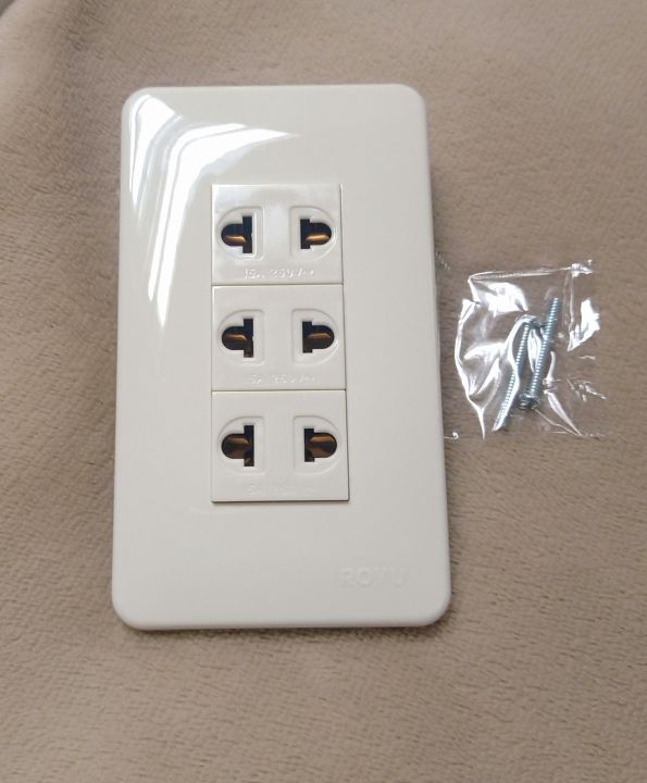 ROYU WH115 15A 250V 3 GANG OUTLET CLASSIC SERIES | Lazada PH