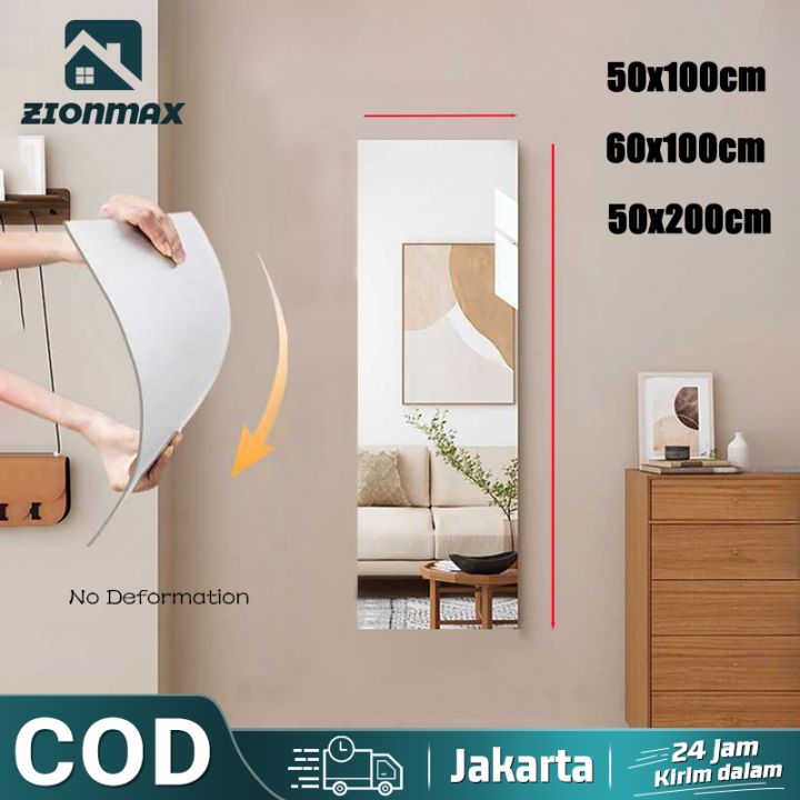 【COD】 60*100CM 50X200CM Mirror Stiker Dinding /Sticker Tempel / Cermin ...