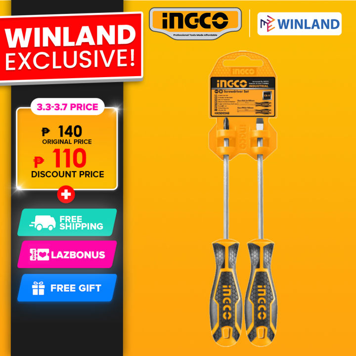 Ingco by Winland 5" Screwdriver 2PCS/SET HKSD0248 ING-SS ING-SS | Lazada PH
