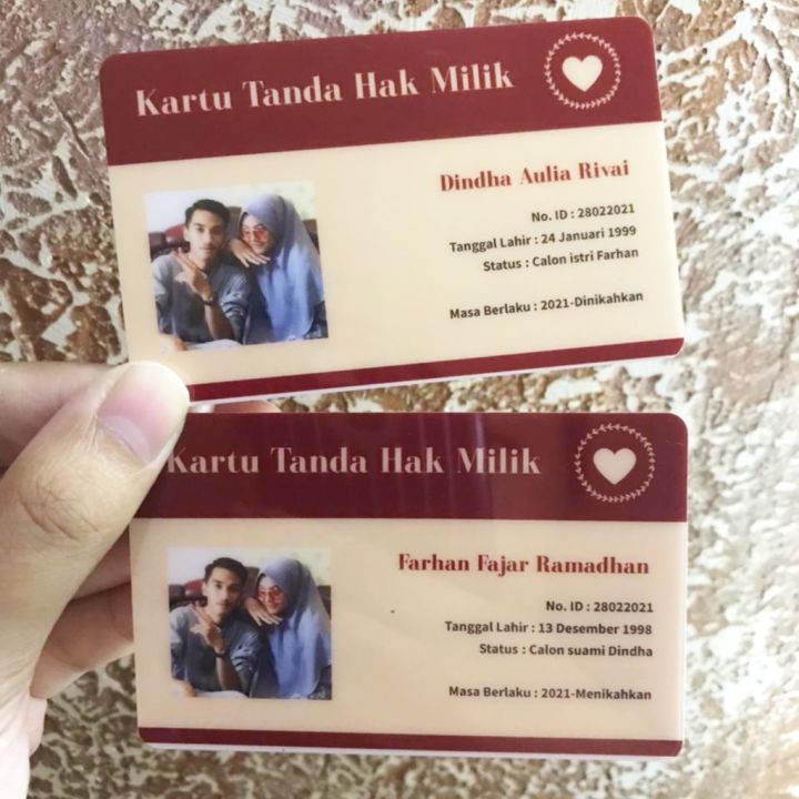 KARTU TANDA KOMITMEN/KARTU TANDA HAK MILIK/KARTU TANDA PACARAN | Lazada ...