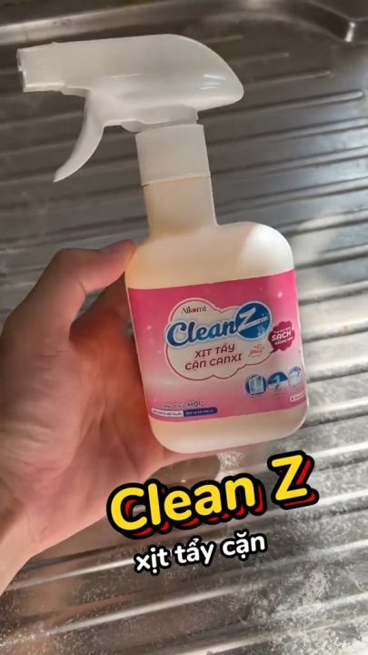 Chai xịt tẩy cặn Canxi Cleanz chống ăn mòn Inox vệ sinh vòi rửa , vòi ...